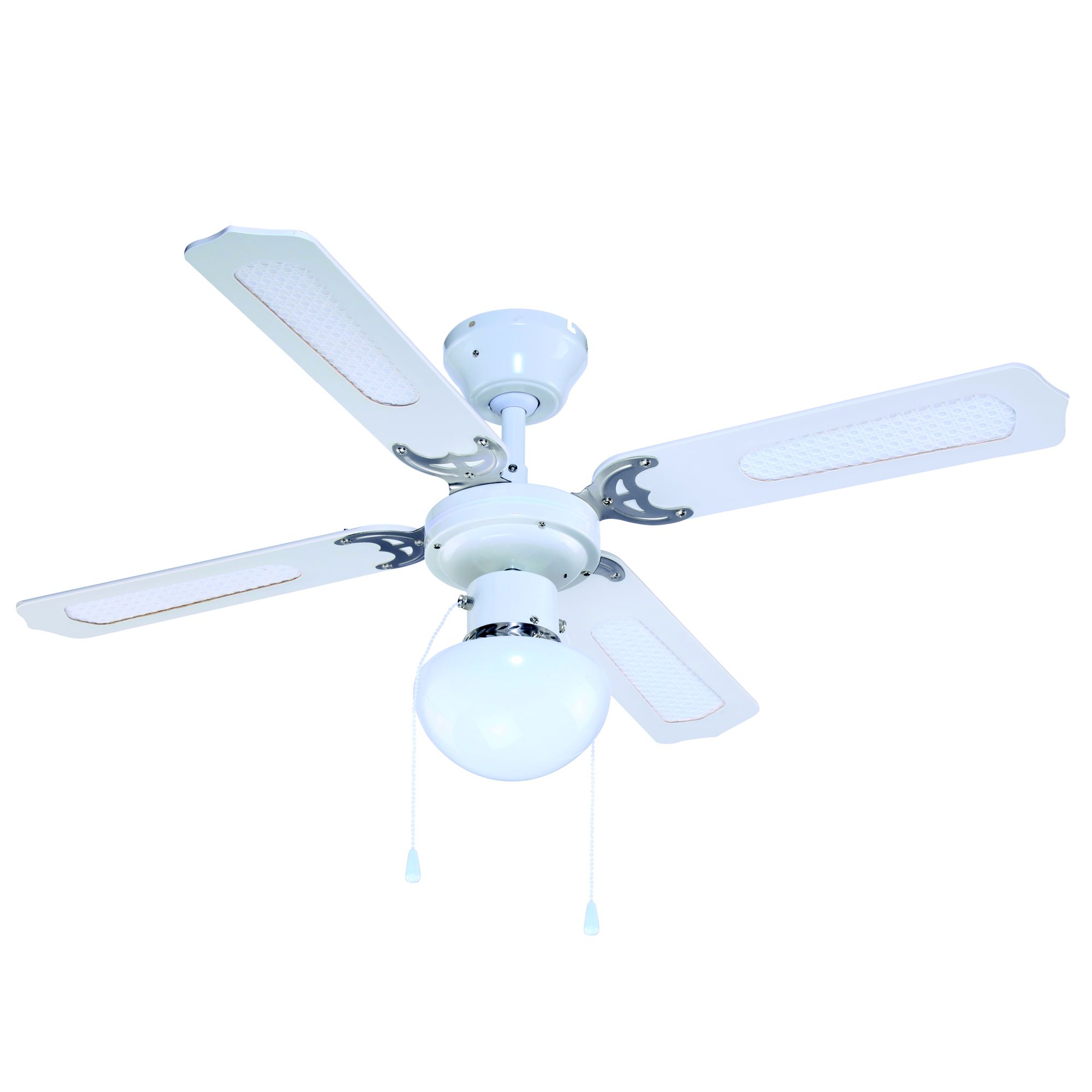 Colours Lari Traditional White Ceiling fan light