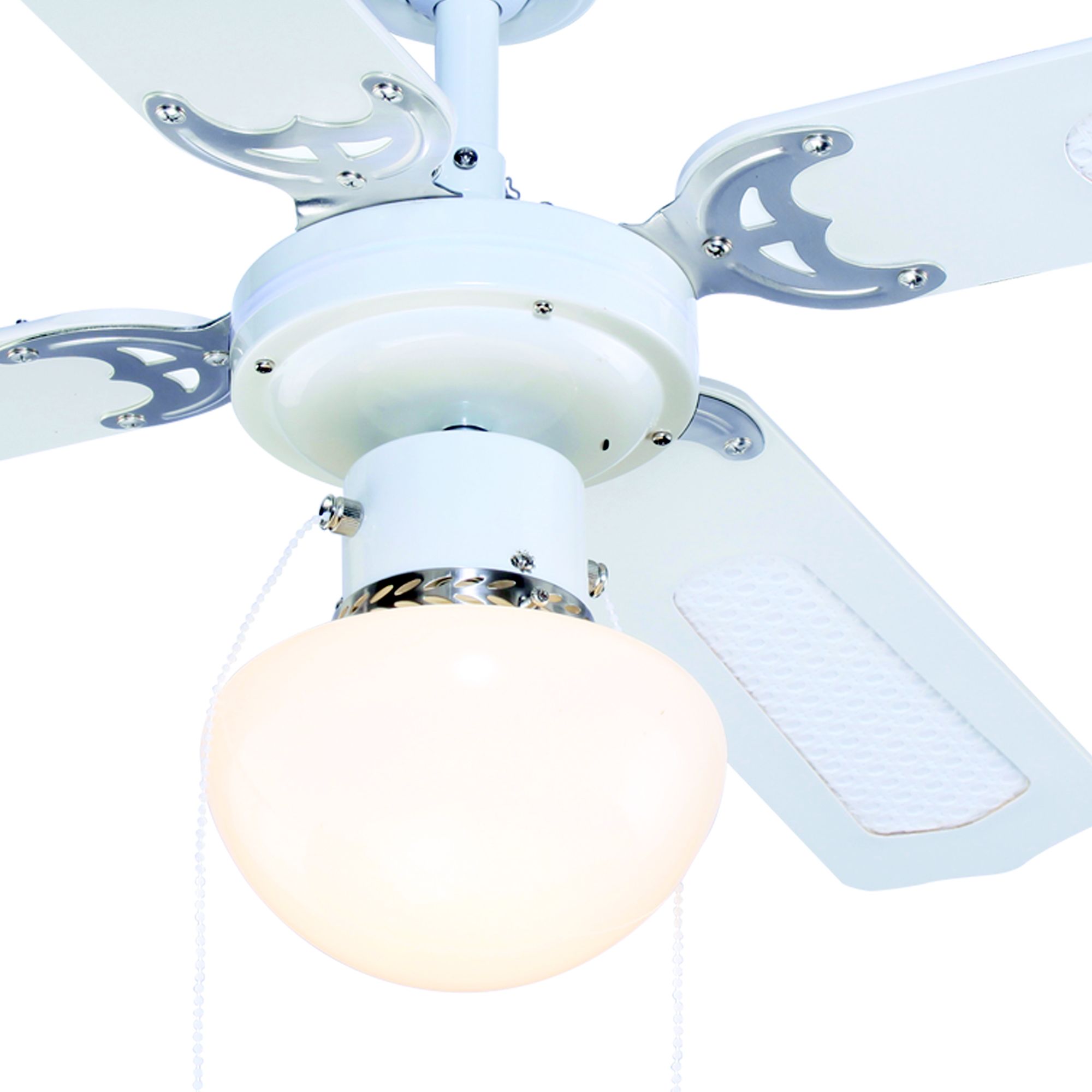 Colours Lari Traditional White Ceiling fan light