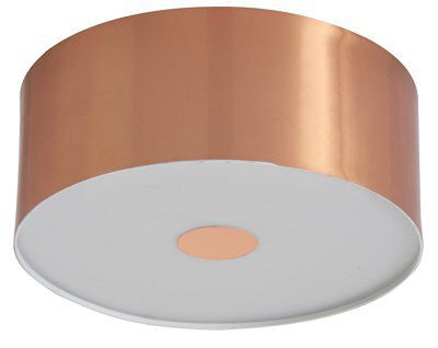 Colours Letum Brushed Metal & plastic Copper effect 2 Lamp Ceiling light