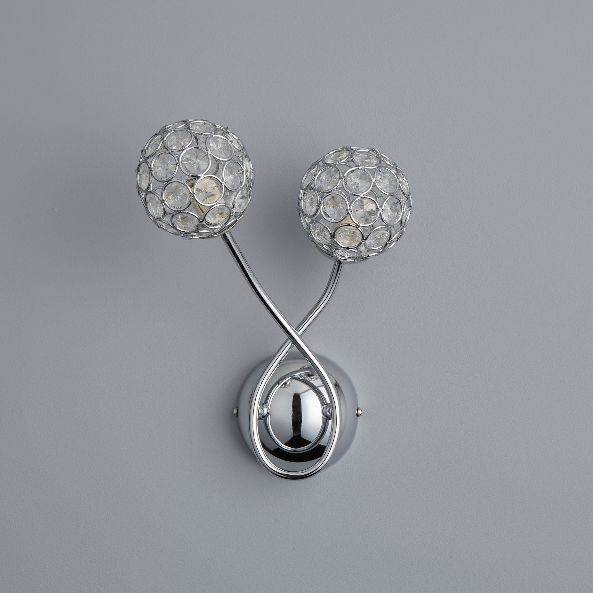 Colours Lopez Chrome effect Double Wall light