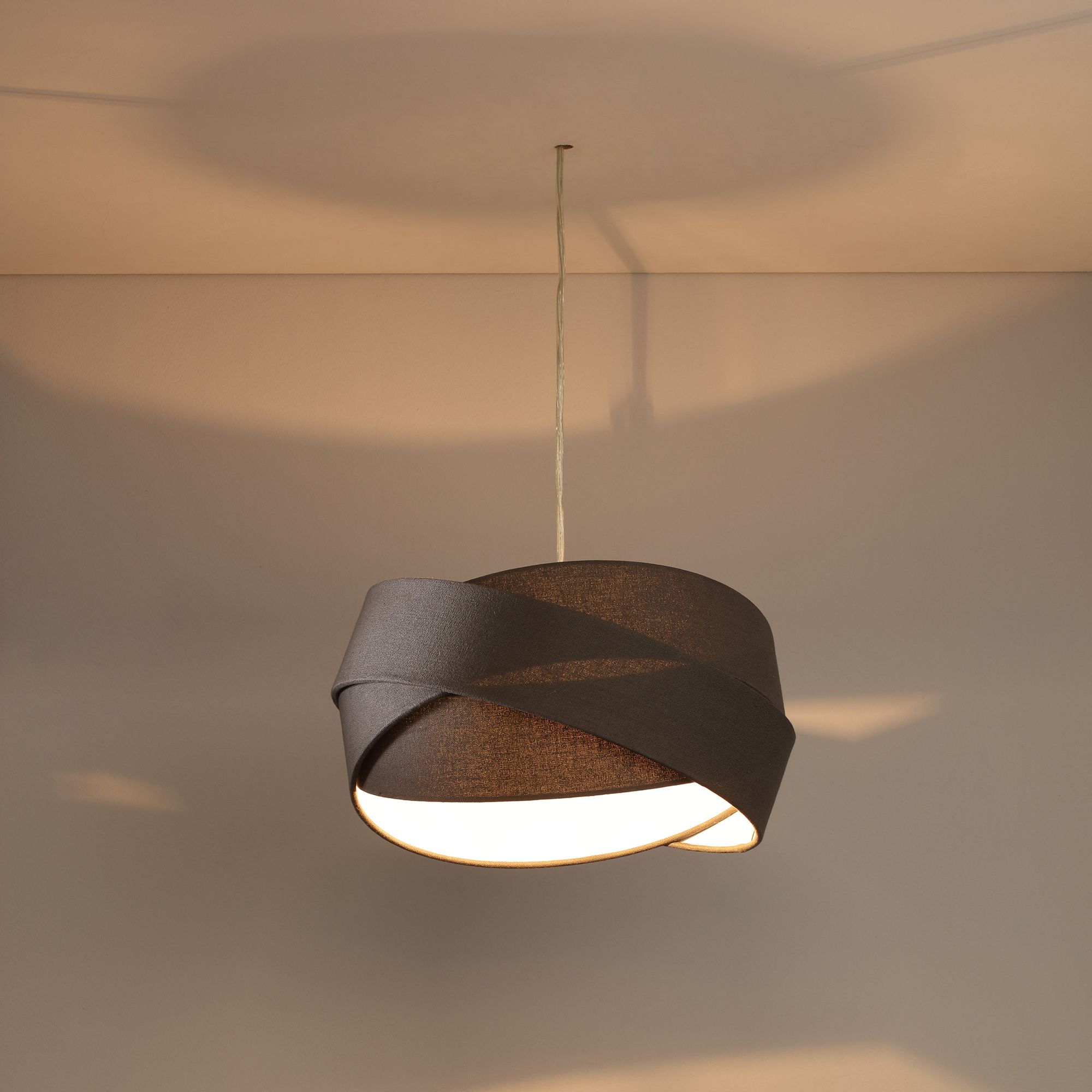 Colours Lovell Charcoal Triple ring Light shade (D)33cm