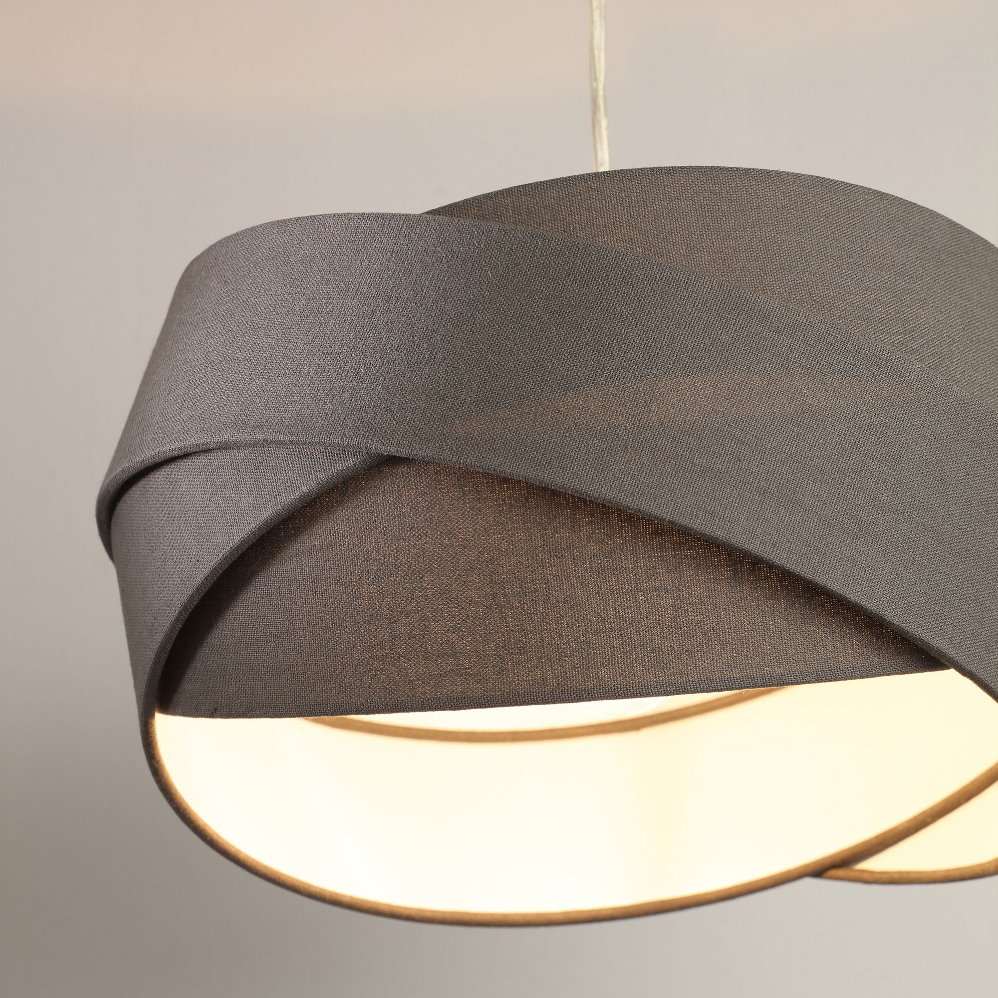 Colours Lovell Charcoal Triple ring Light shade (D)33cm