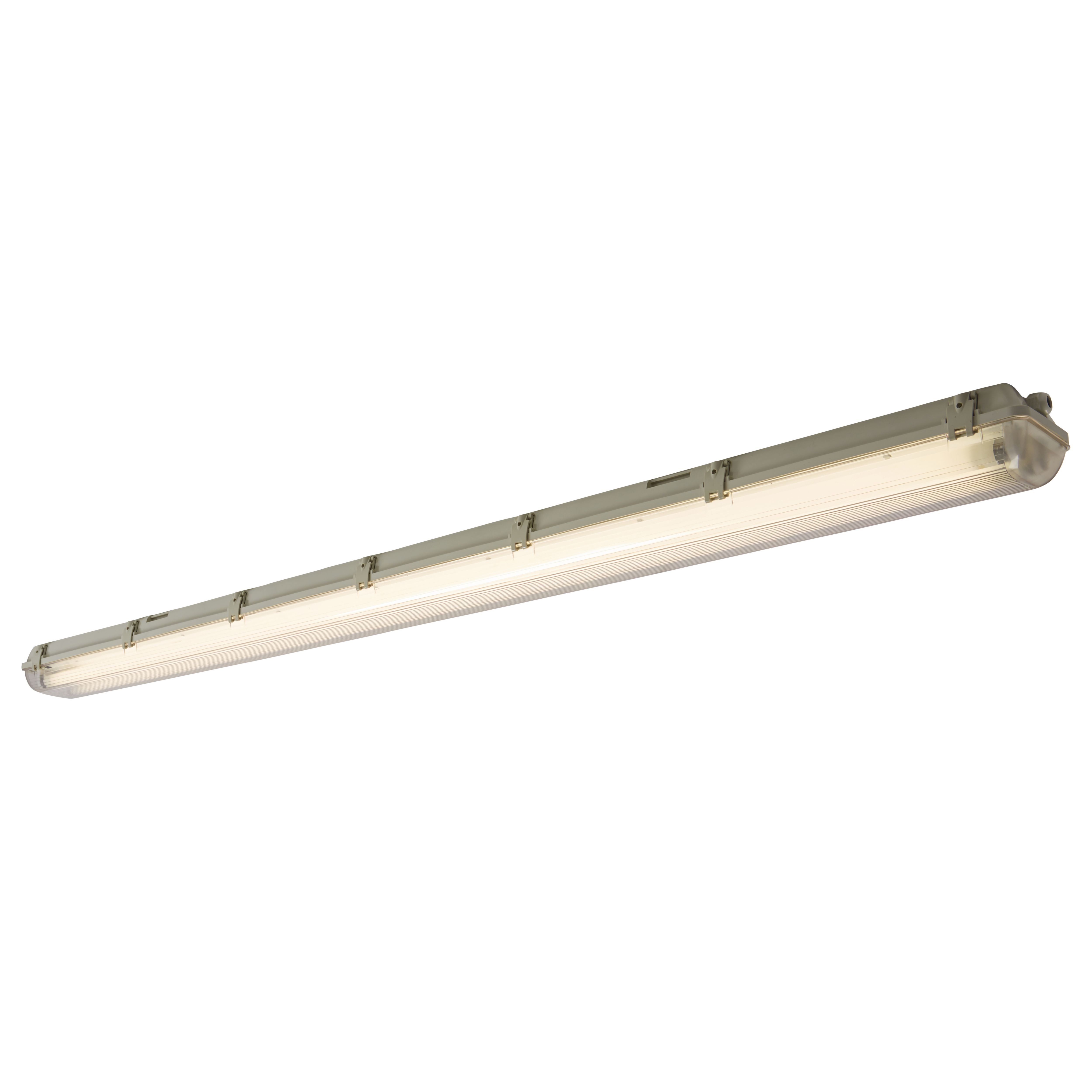 Colours Mains-powered Fluorescent Grey Batten strip light IP65 12400lm ...
