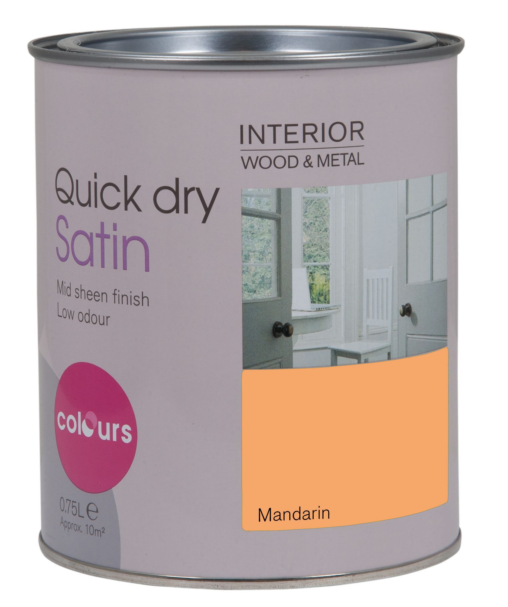Colours Mandarin Satin Metal & wood paint, 750ml