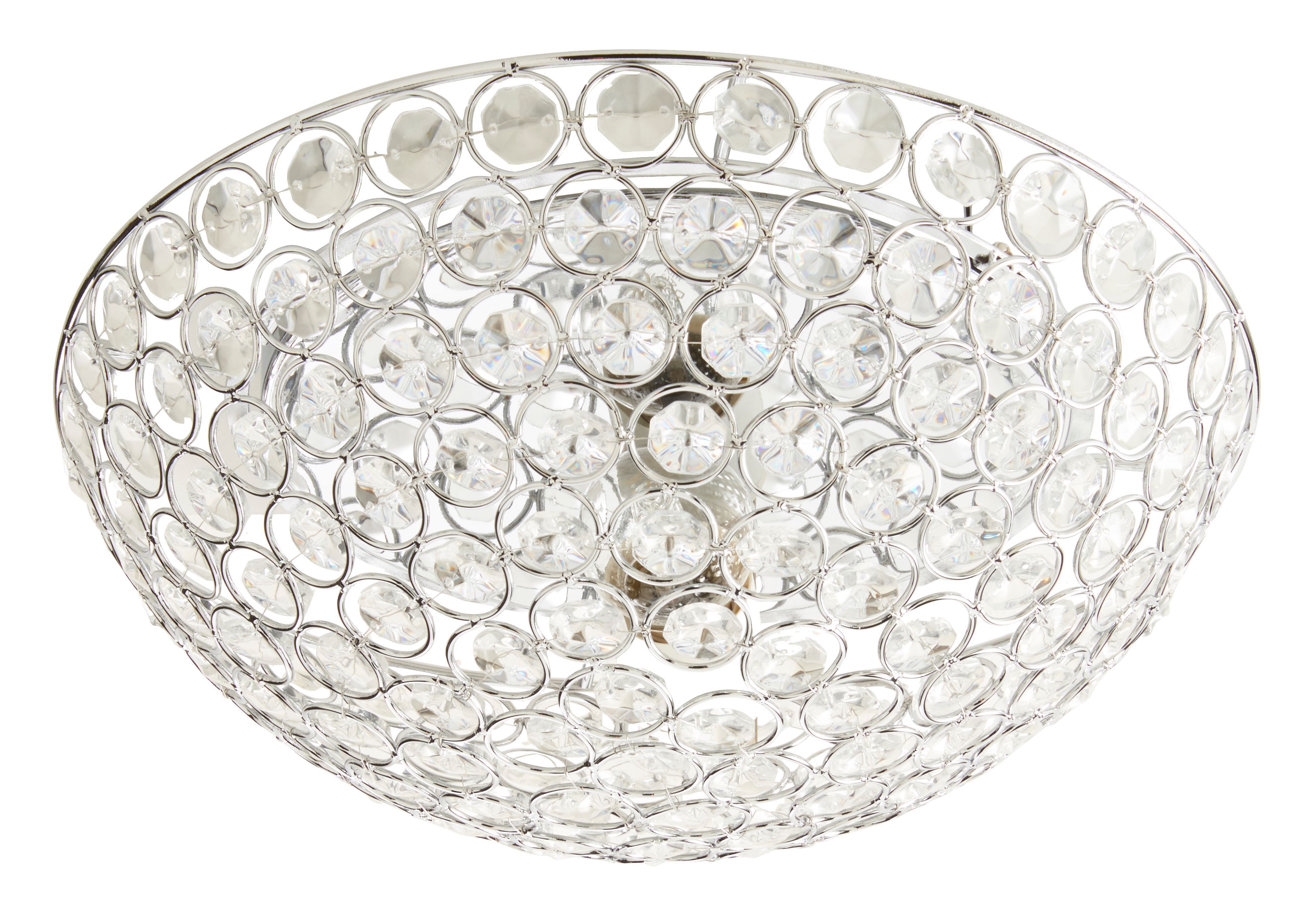 Colours Mantus Brushed Glass & metal Chrome effect Ceiling light