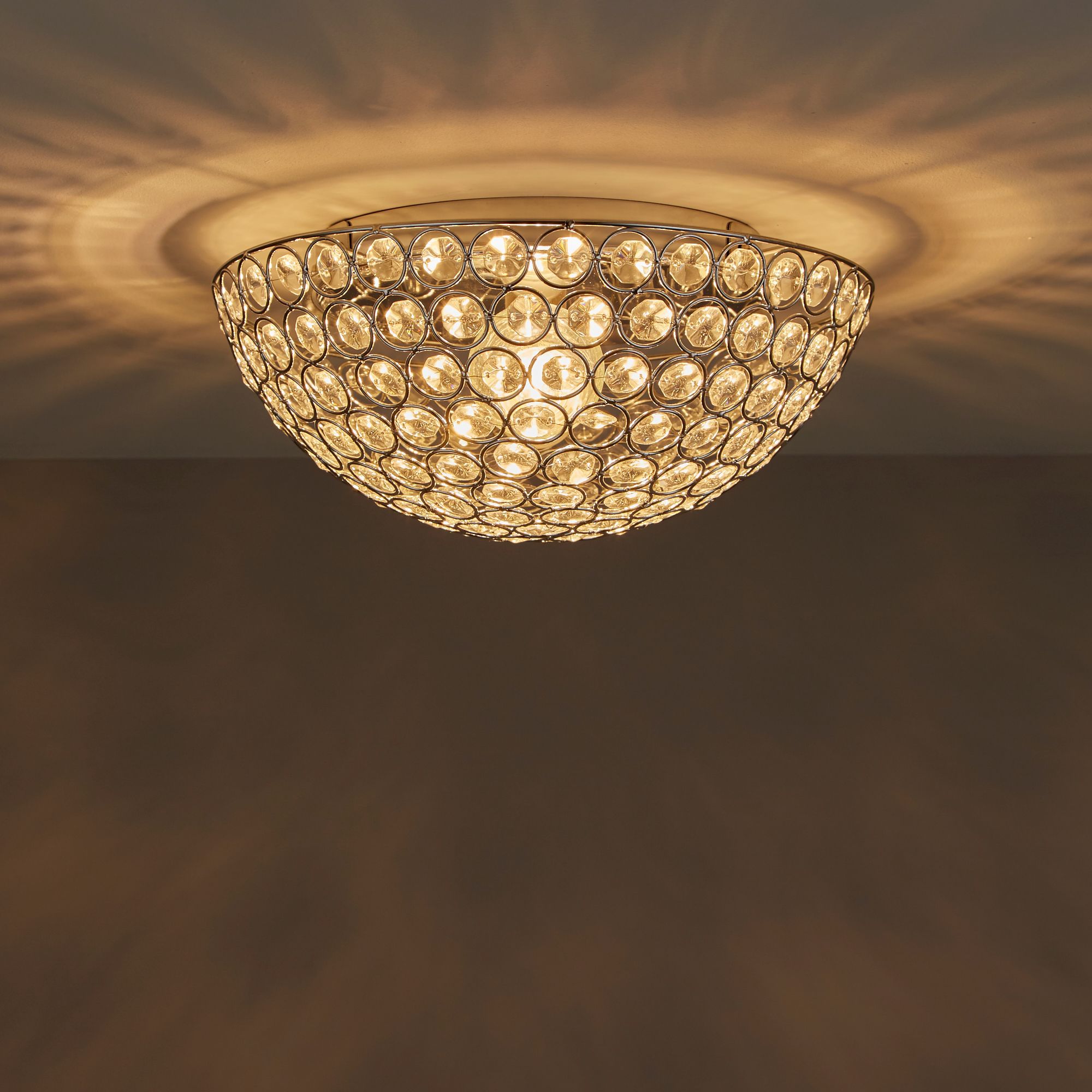 Colours Mantus Brushed Glass & metal Chrome effect Ceiling light