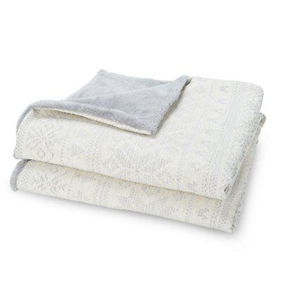Colours Mariah Grey Fair isle Woven Throw