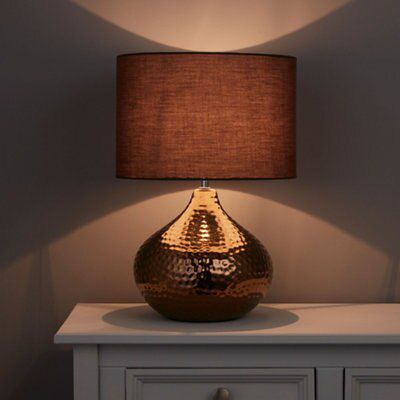 Colours Massilia Matt Bronze effect Incandescent Table lamp | DIY at B&Q