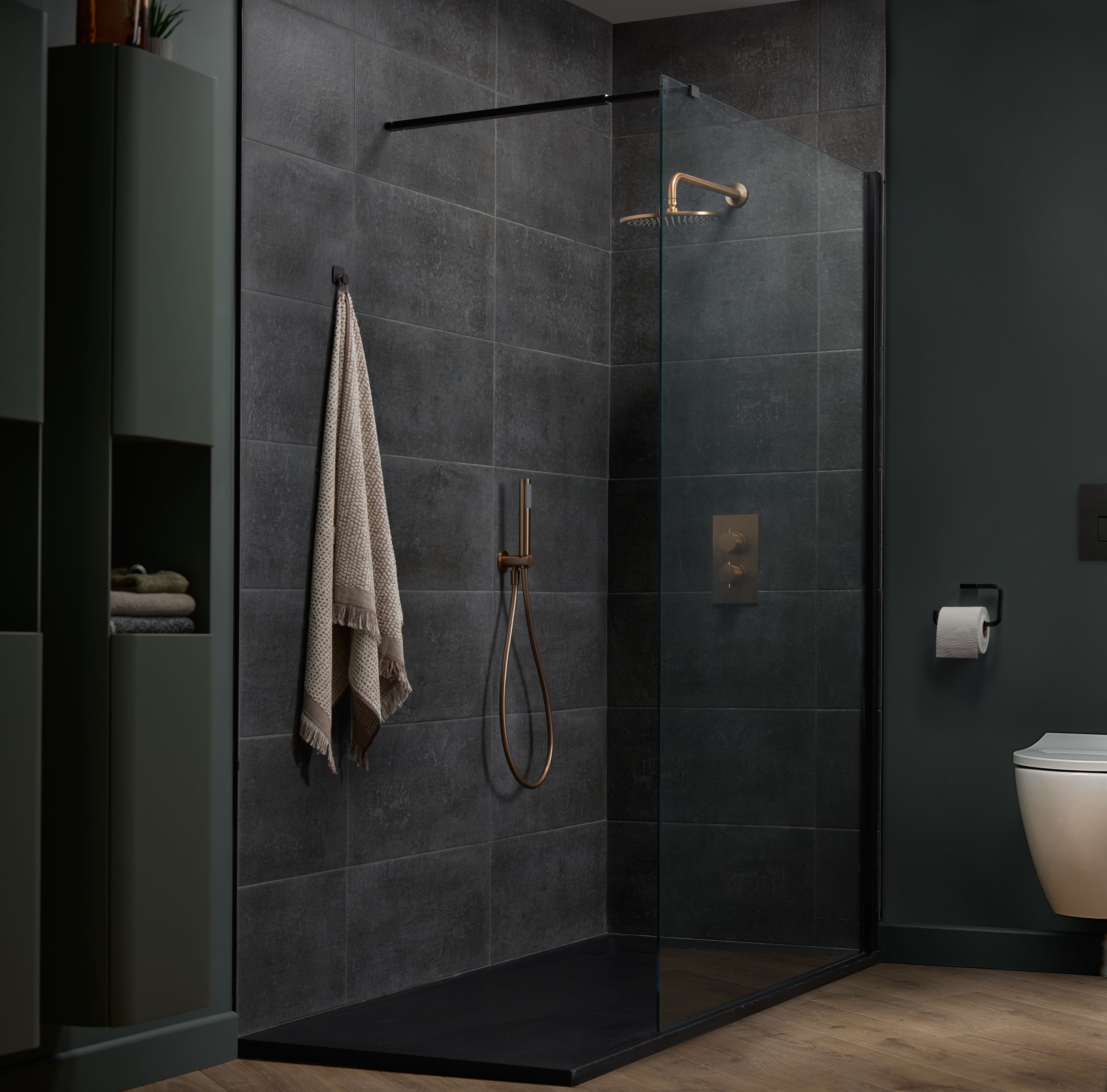 Colours Metal ID Anthracite Matt Flat Concrete effect Textured ...