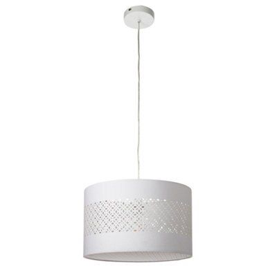 Colours Michaela White Pendant ceiling light, (Dia)400mm