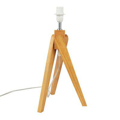 Colours Mika Tripod Matt Oak effect Table lamp | DIY at B&Q