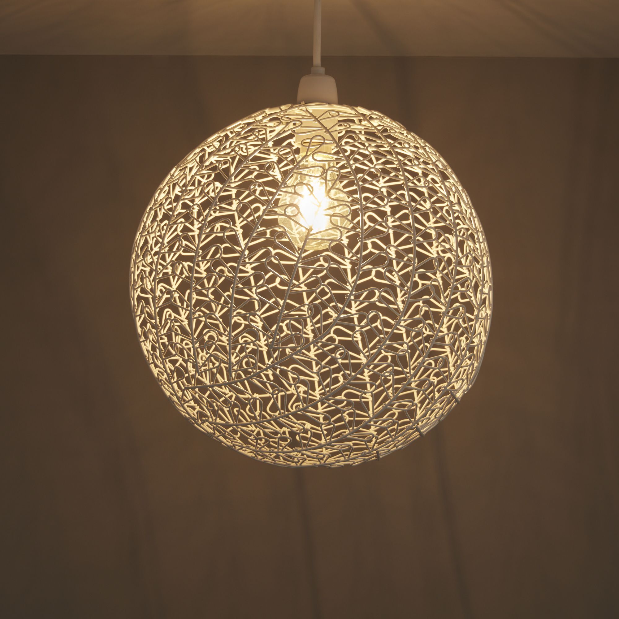 Colours Missoula White Wire Light shade (D)300mm | DIY at B&Q