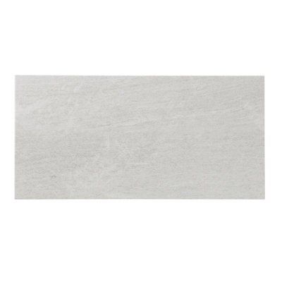 Colours Natural White Satin Stone effect Porcelain Floor Tile Sample
