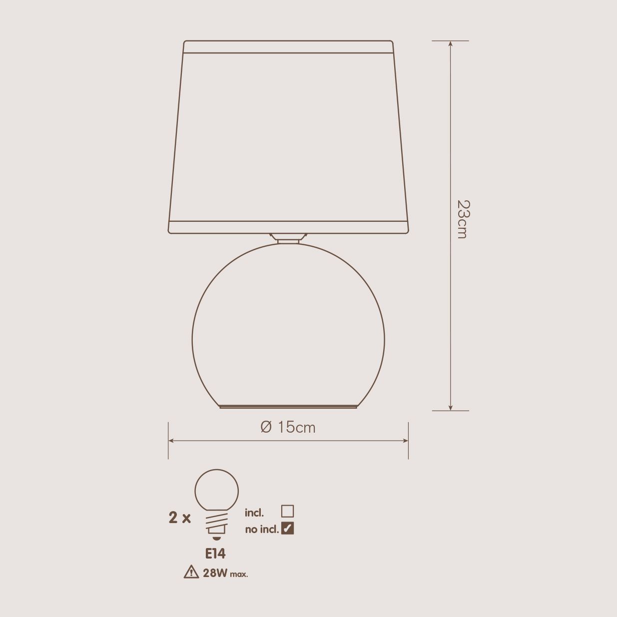 Colours Neda Matt Pebble Table lamp, Pack of 2