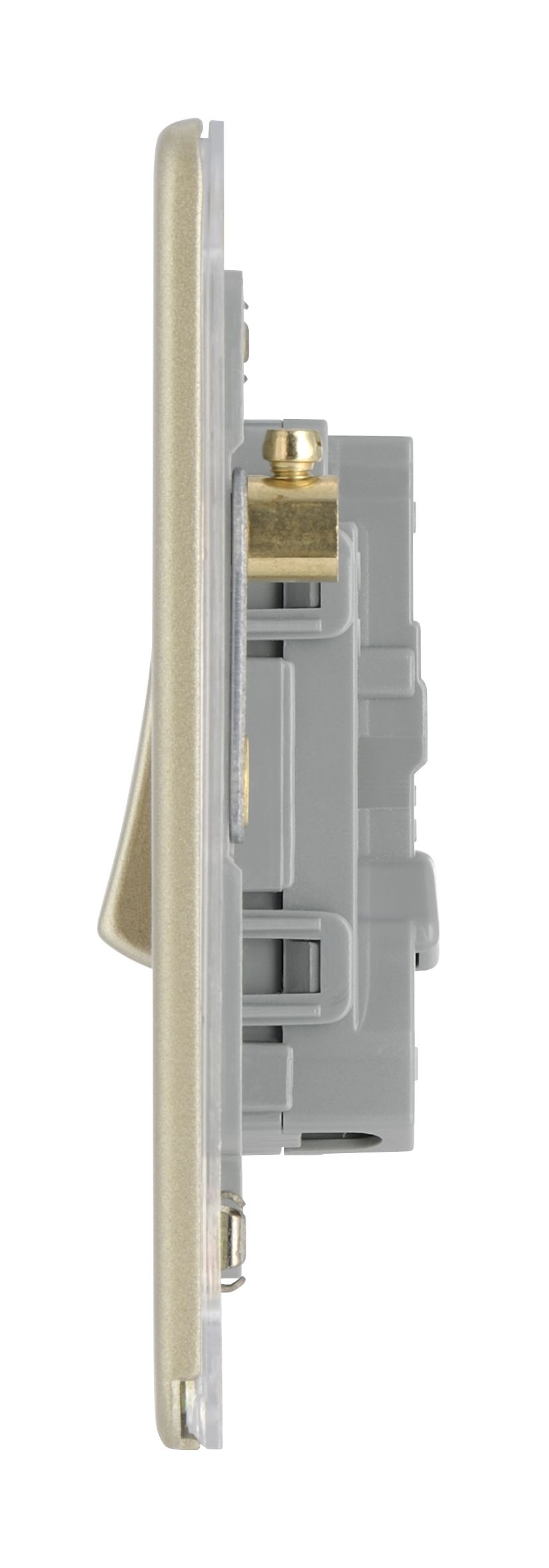 Colours Nickel 10A 2 way 1 gang Flat Light Screwless Switch