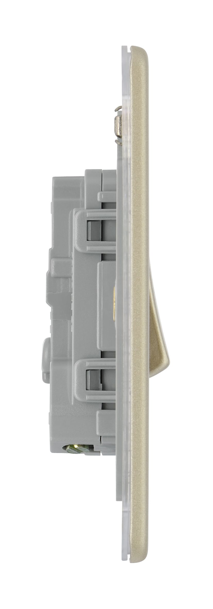 Colours Nickel 10A 2 way 1 gang Flat Light Screwless Switch