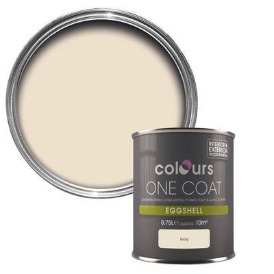Colours One coat Ivory Eggshell Metal & wood paint, 750ml | DIY at B&Q
