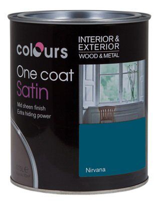 Colours One coat Nirvana Satin Metal & wood paint, 0.75L | DIY at B&Q