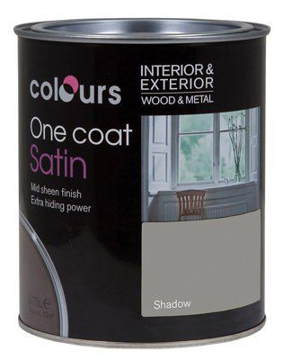 Colours One coat Shadow Satin Metal & wood paint, 0.75L | DIY at B&Q
