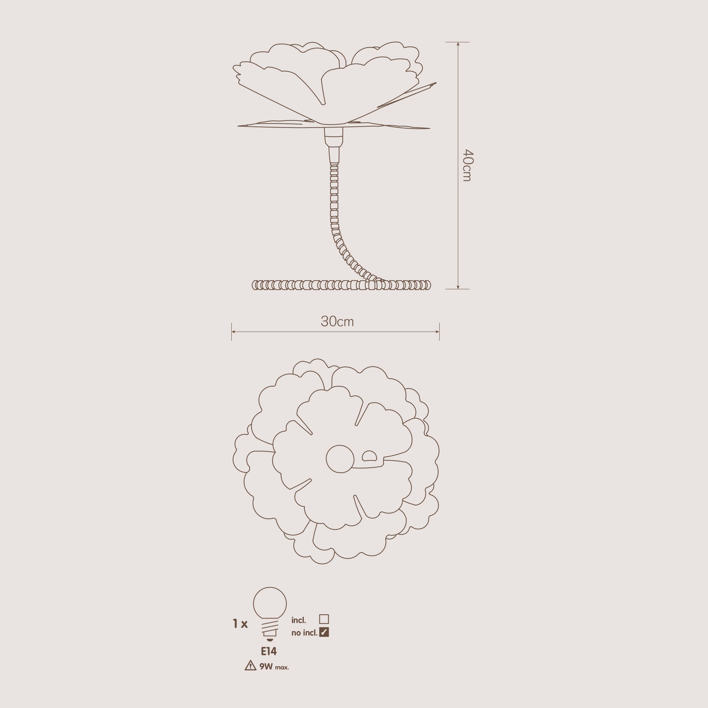 Colours Paloma Flower Matt White Table lamp