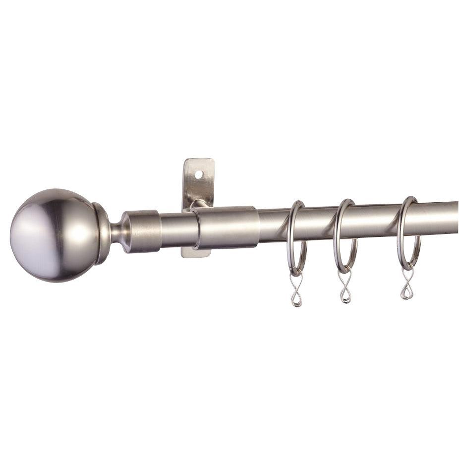 Colours Pandora Stainless steel effect Extendable Curtain pole, (L)4m ...