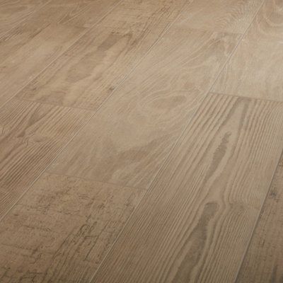 Colours Pine wood Natural Matt Wood effect Porcelain Wall & floor Tile ...