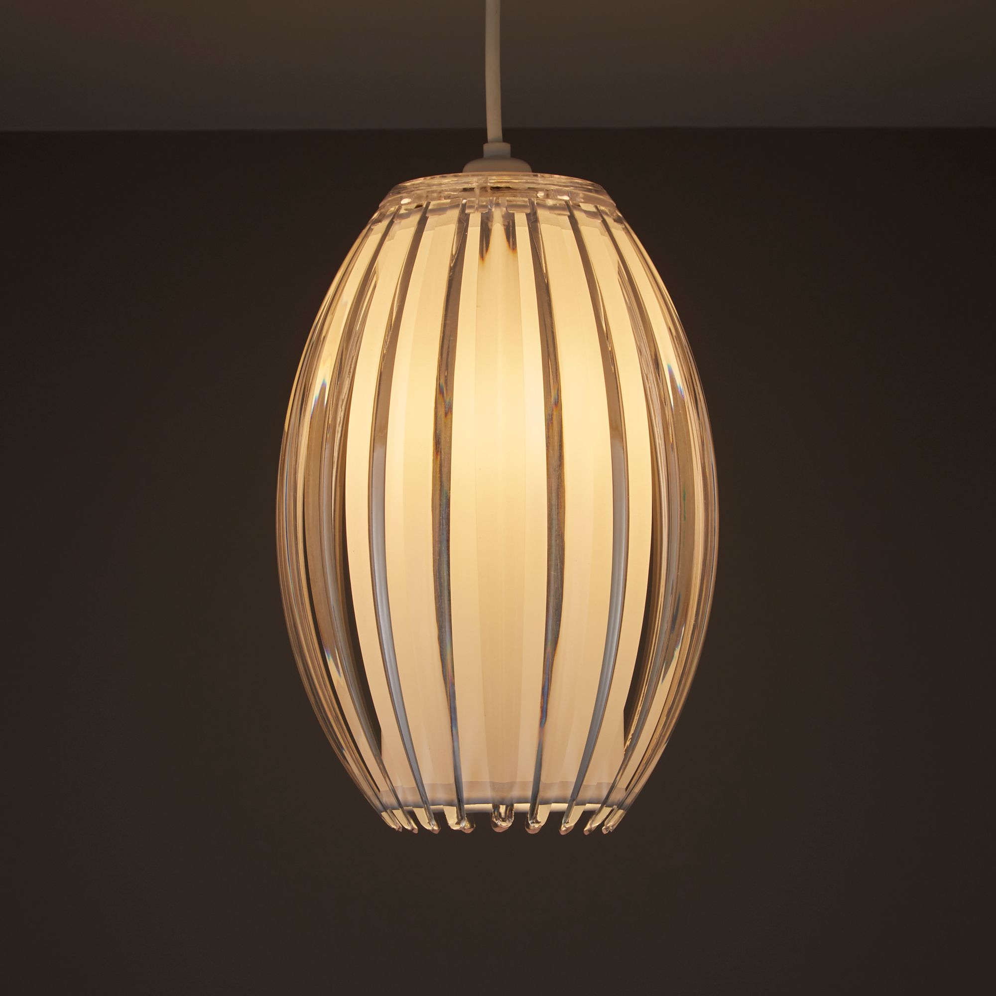 Colours Protea Clear Ribbed Oval Light shade (D)17.5cm
