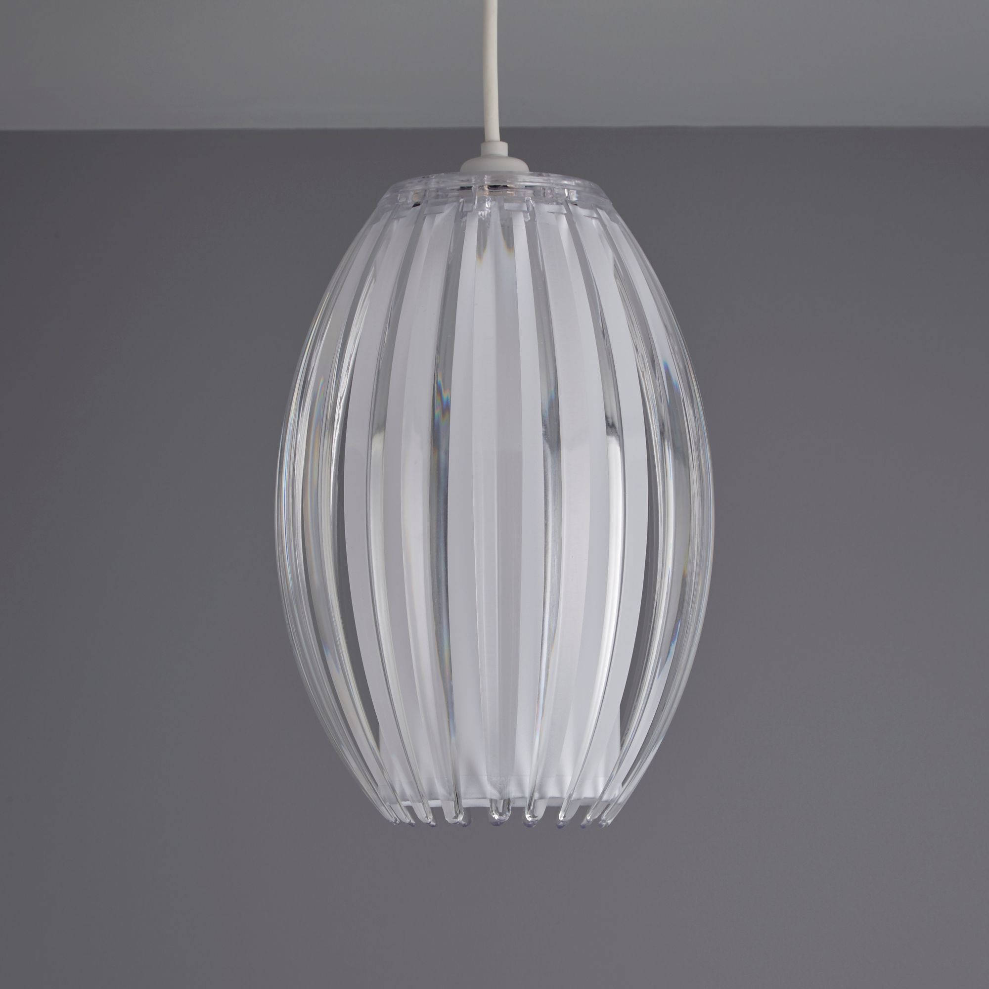 Colours Protea Clear Ribbed Oval Light shade (D)17.5cm