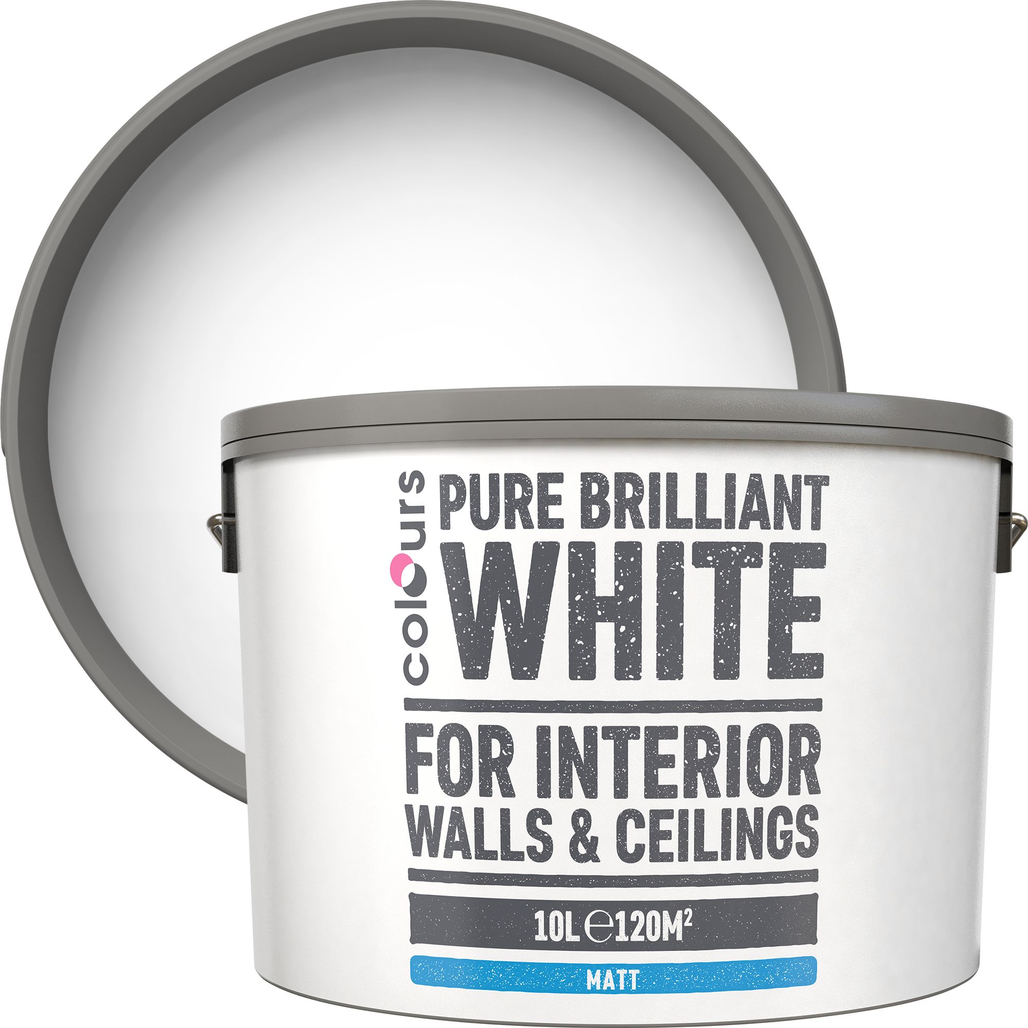 Colours Pure Brilliant White Matt Wall & ceiling Emulsion paint, 10L