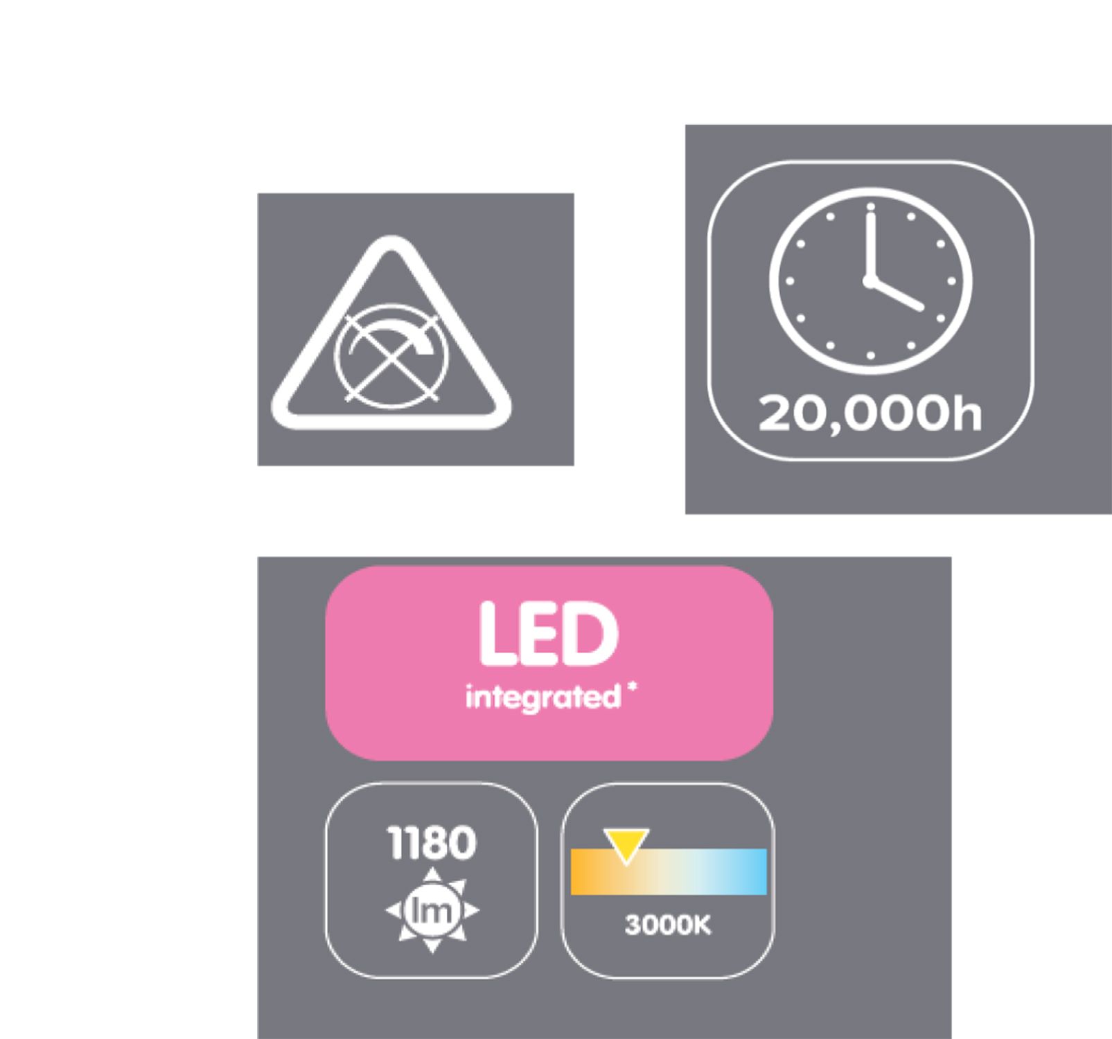 Colours Quadra Glass & metal White Mirror effect LED Ceiling light