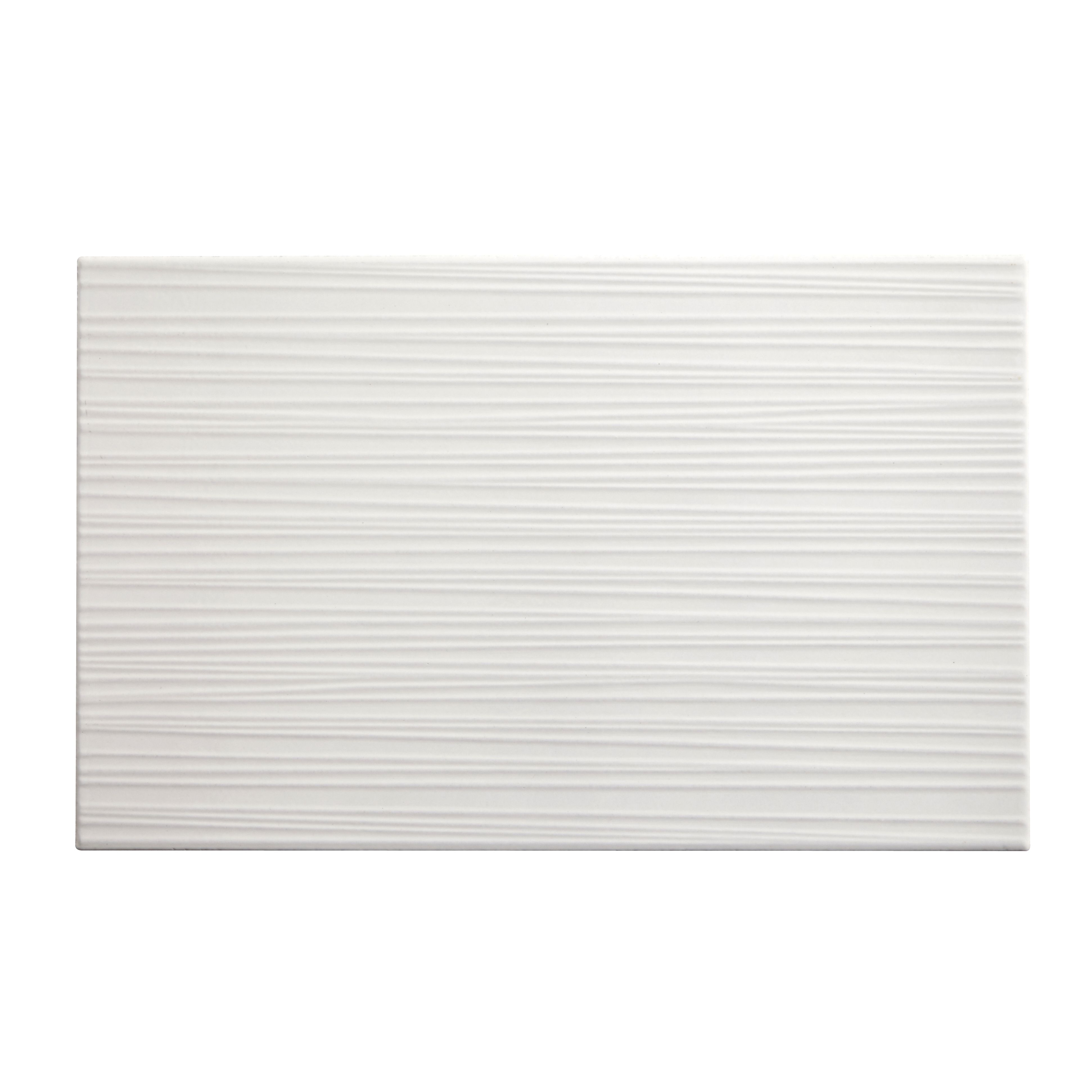 Colours Salerna White Gloss Linear Porcelain Indoor Wall Tile Sample