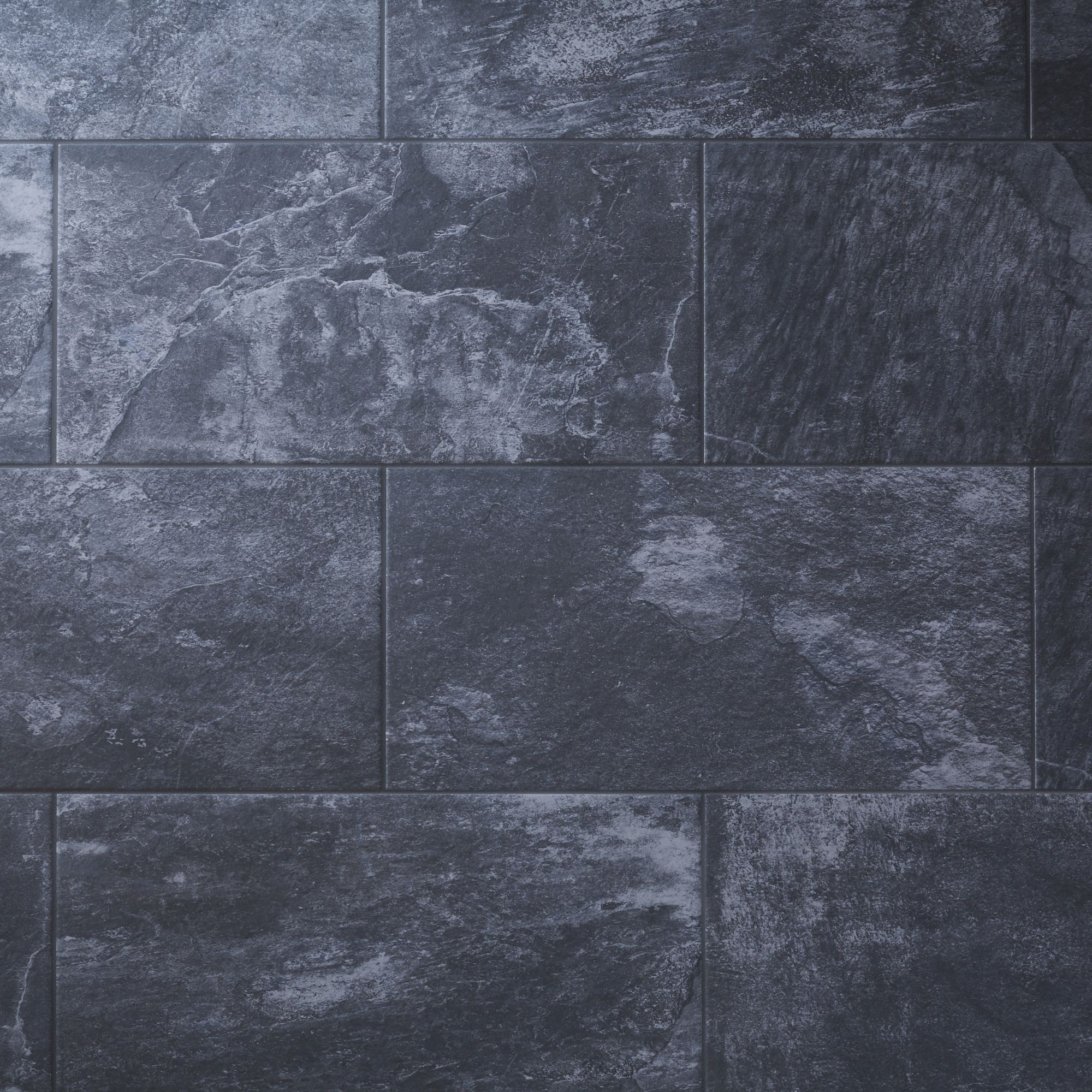 Colours Shaded slate Anthracite Matt Stone effect Textured Porcelain ...