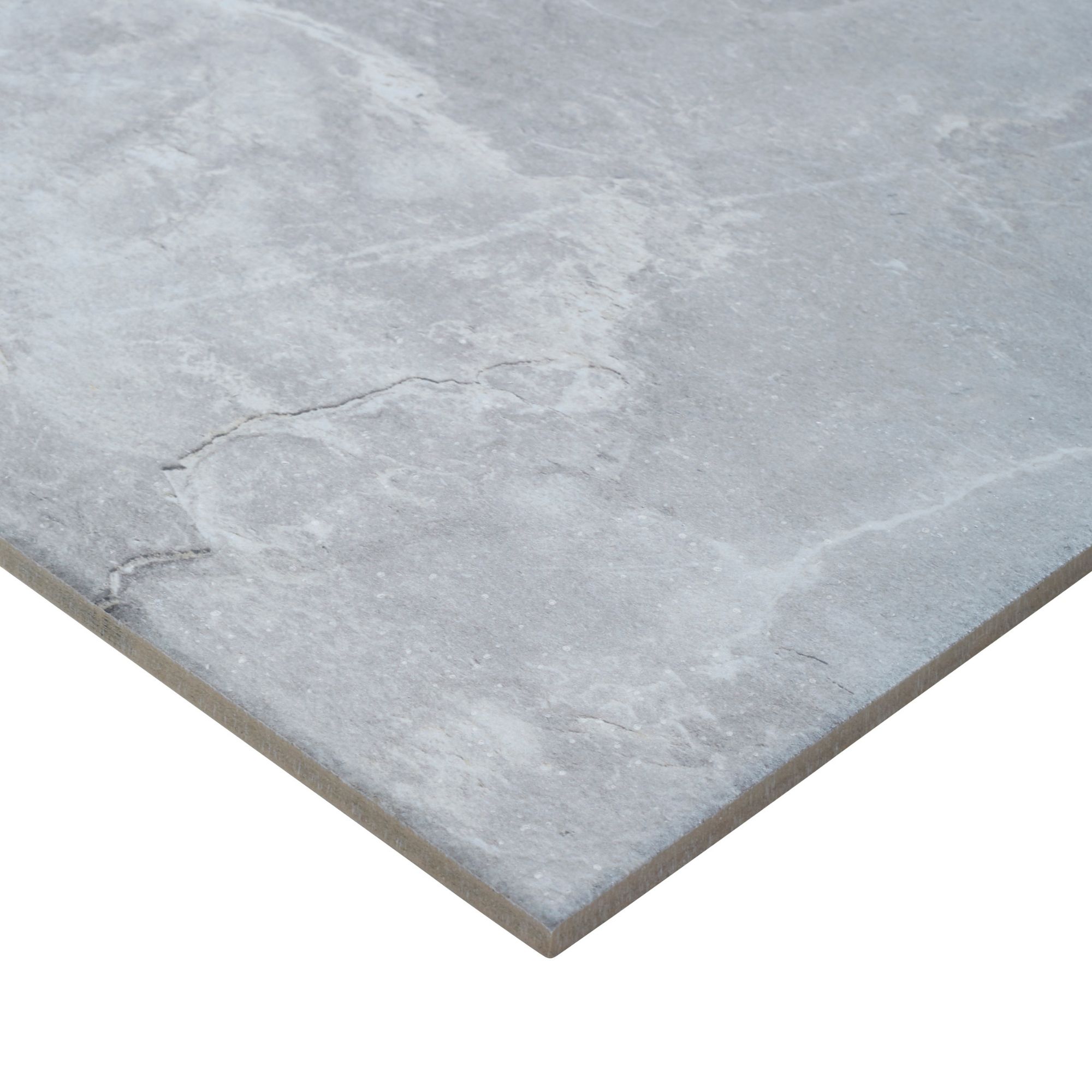 Colours Shaded slate Grey Matt Stone effect Porcelain Wall & floor Tile ...