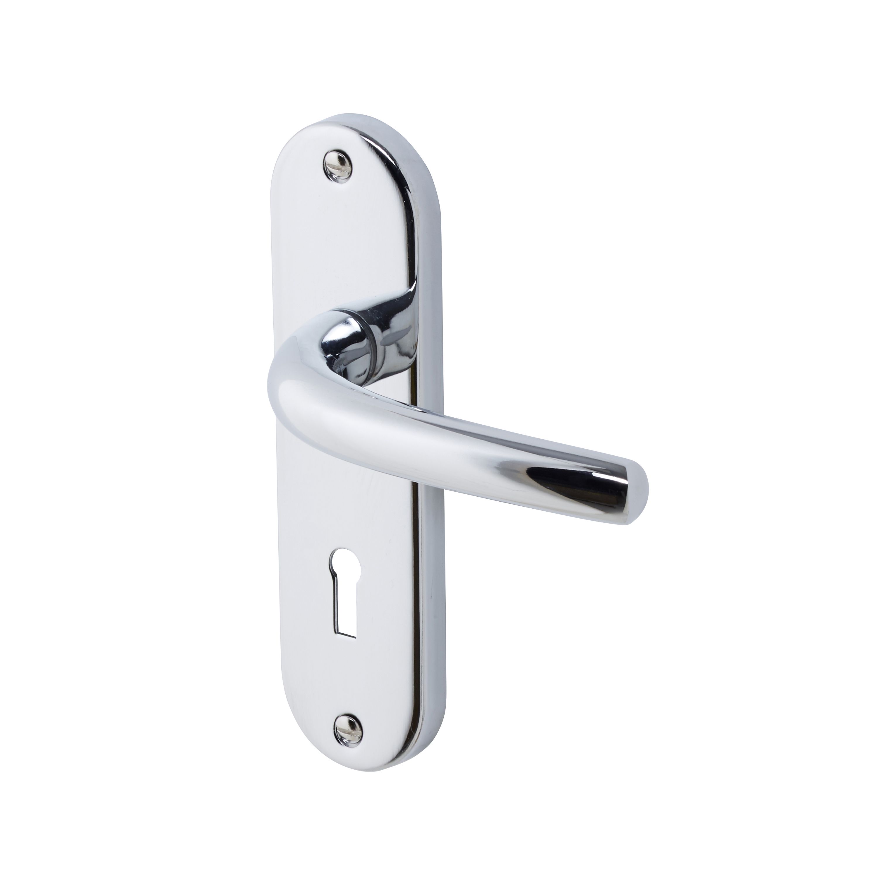 Colours Soure Polished Chrome effect Aluminium Straight Lock Door ...