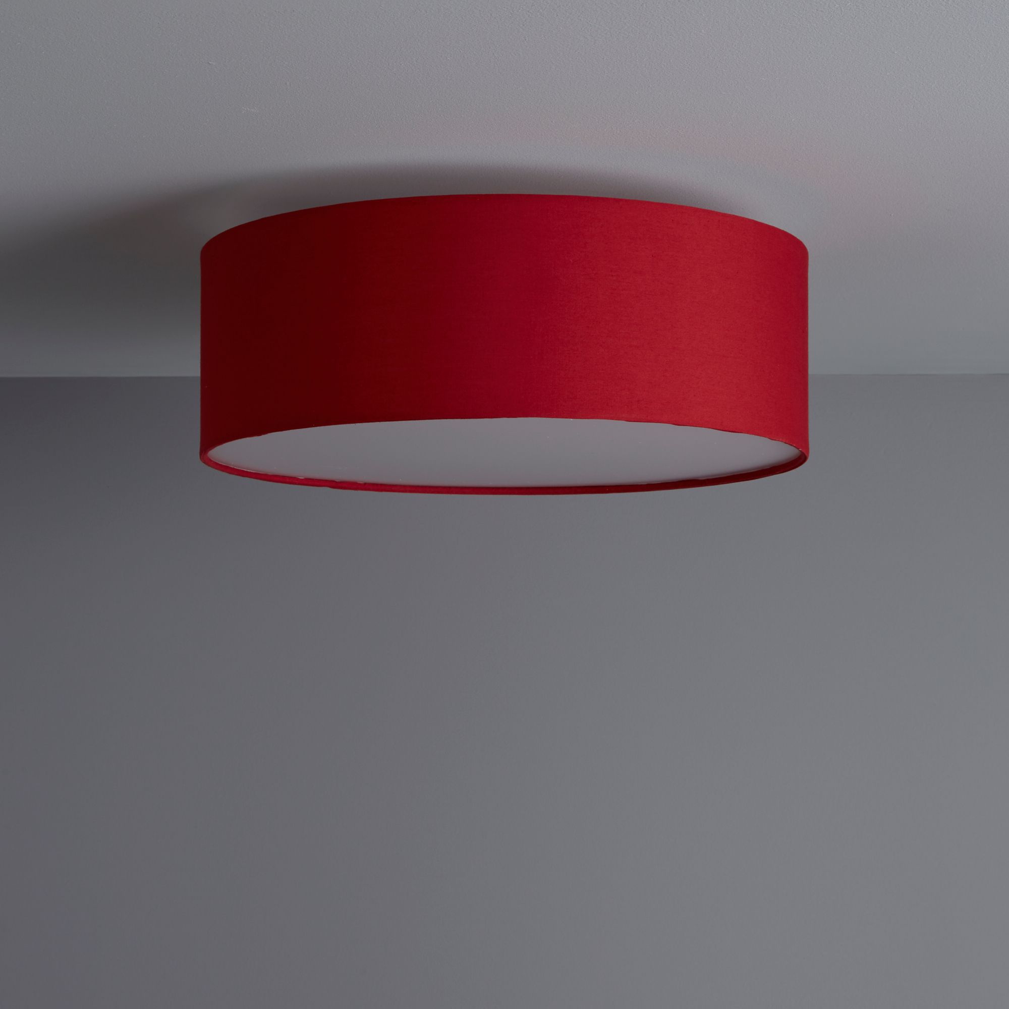Colours Sphera Brushed Fabric & metal Red 2 Lamp Ceiling light