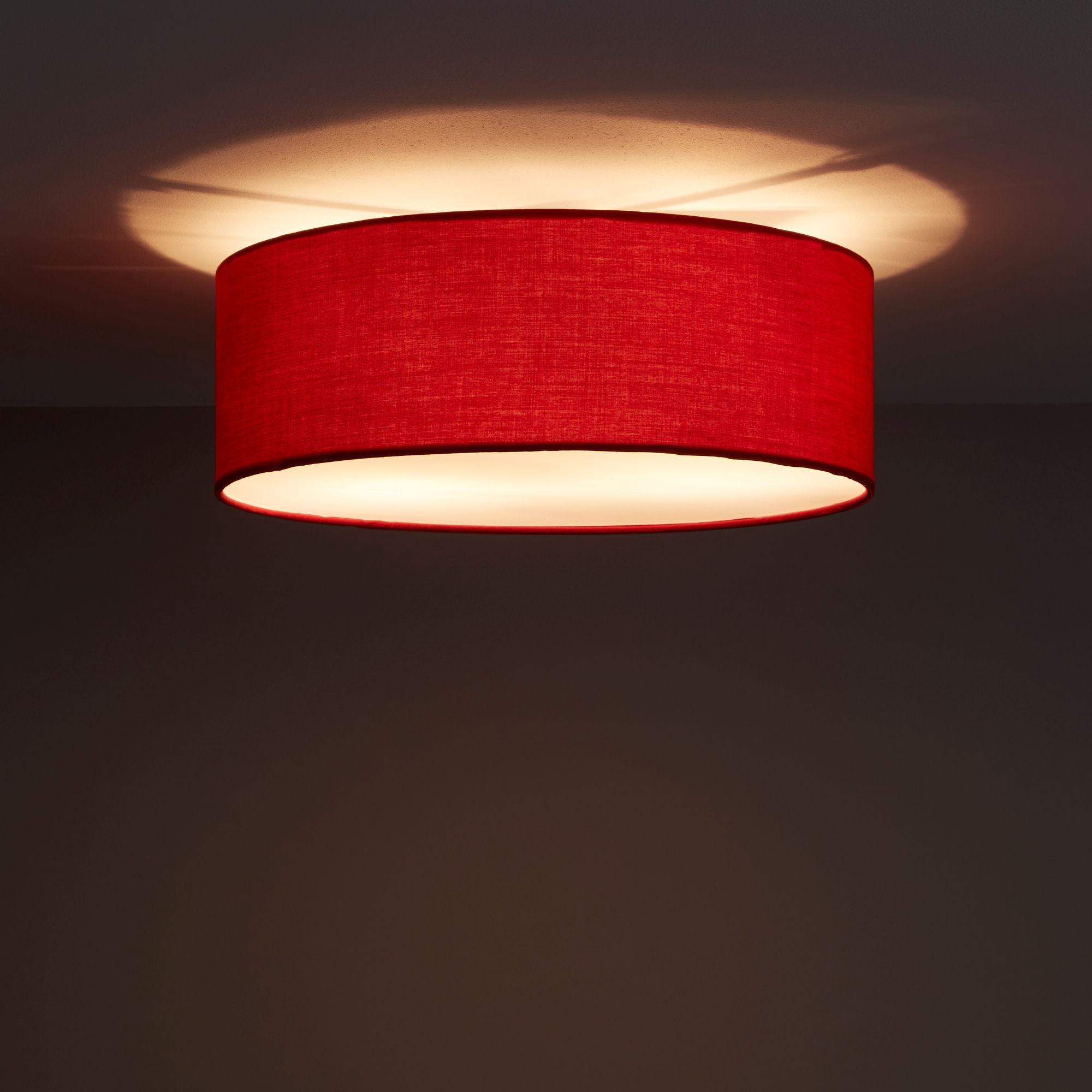 Colours Sphera Brushed Fabric & metal Red 2 Lamp Ceiling light