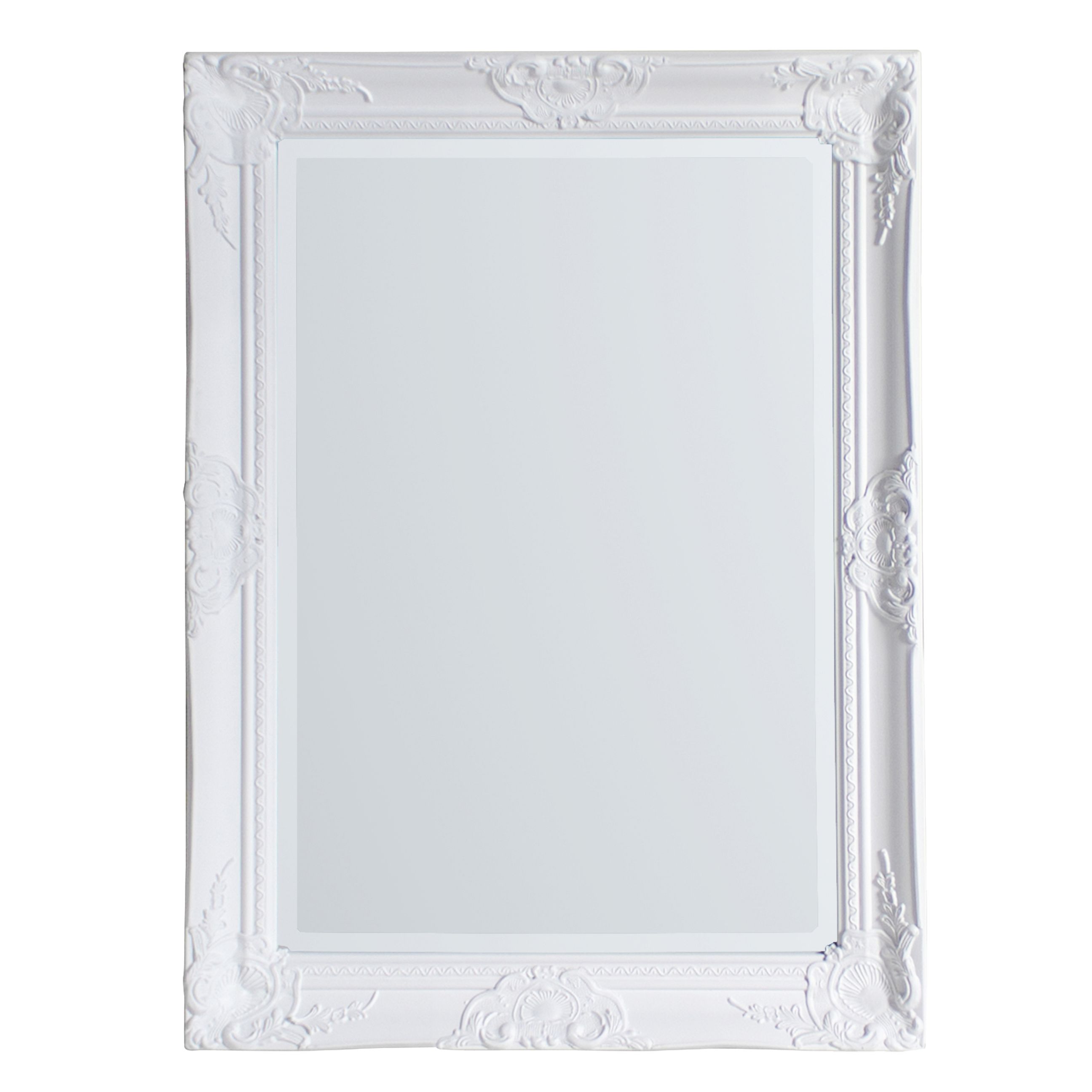 Colours Tibertus White Rectangular Framed Mirror (H)78cm (W)58cm | DIY ...