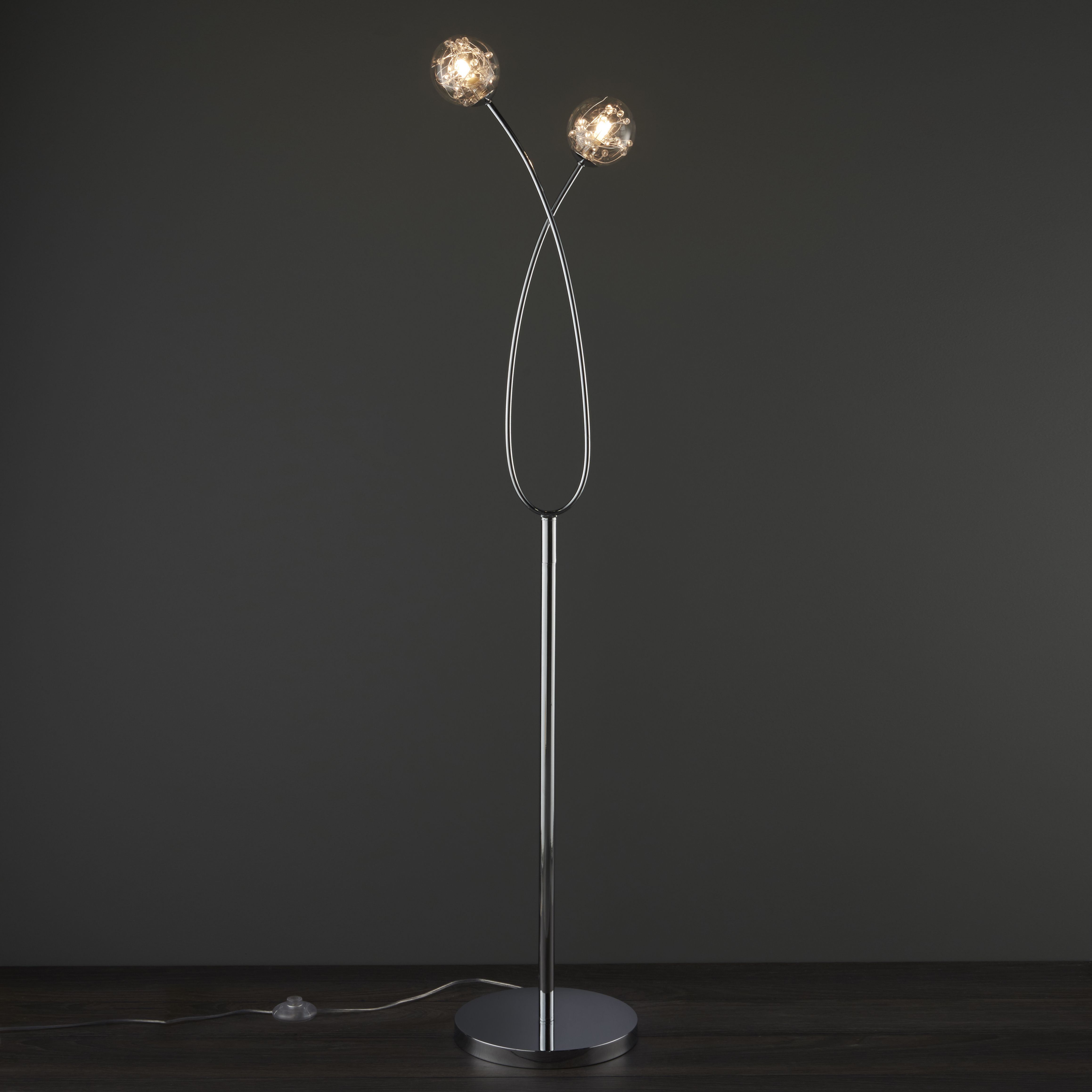 Colours Toral Chrome effect Halogen Floor lamp | DIY at B&Q