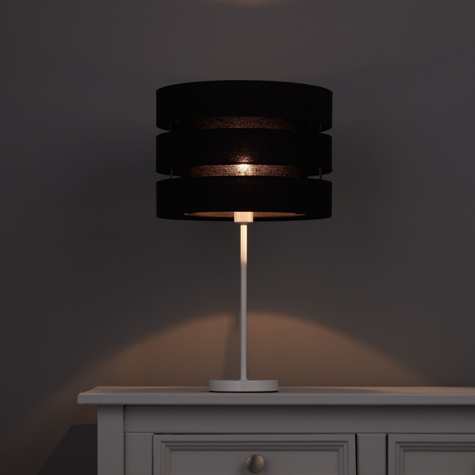 Colours Trio Black 3 tier Light shade (D)28cm | DIY at B&Q