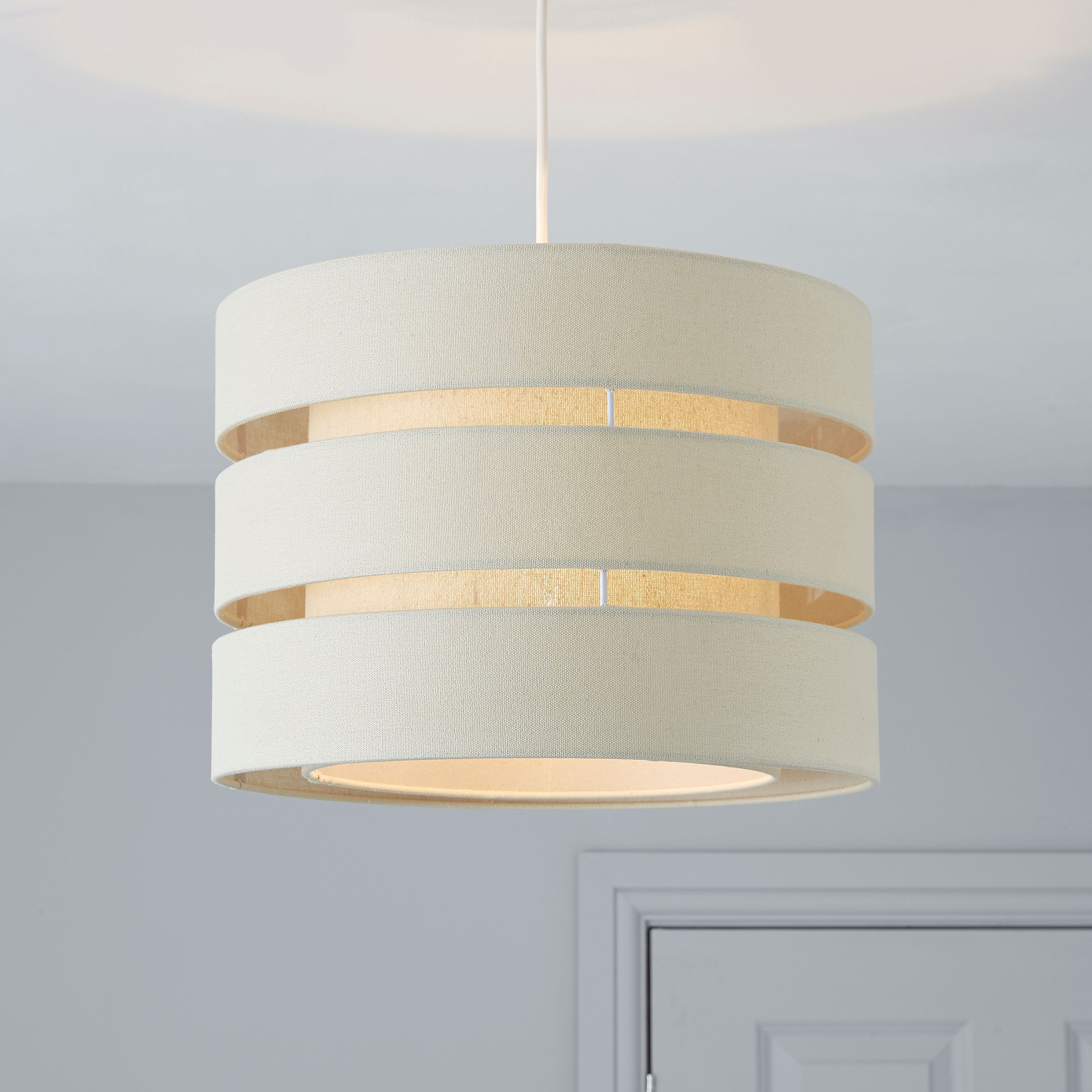 Colours Trio Cream 3 tier Light shade (D)35cm | DIY at B&Q