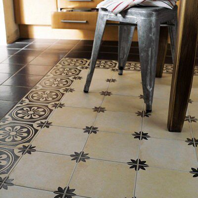 Colours Versaille Black Mosaic Porcelain Indoor Wall & floor Tile, Pack ...