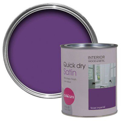 Colours Violet imperial Satin Metal & wood paint, 750ml