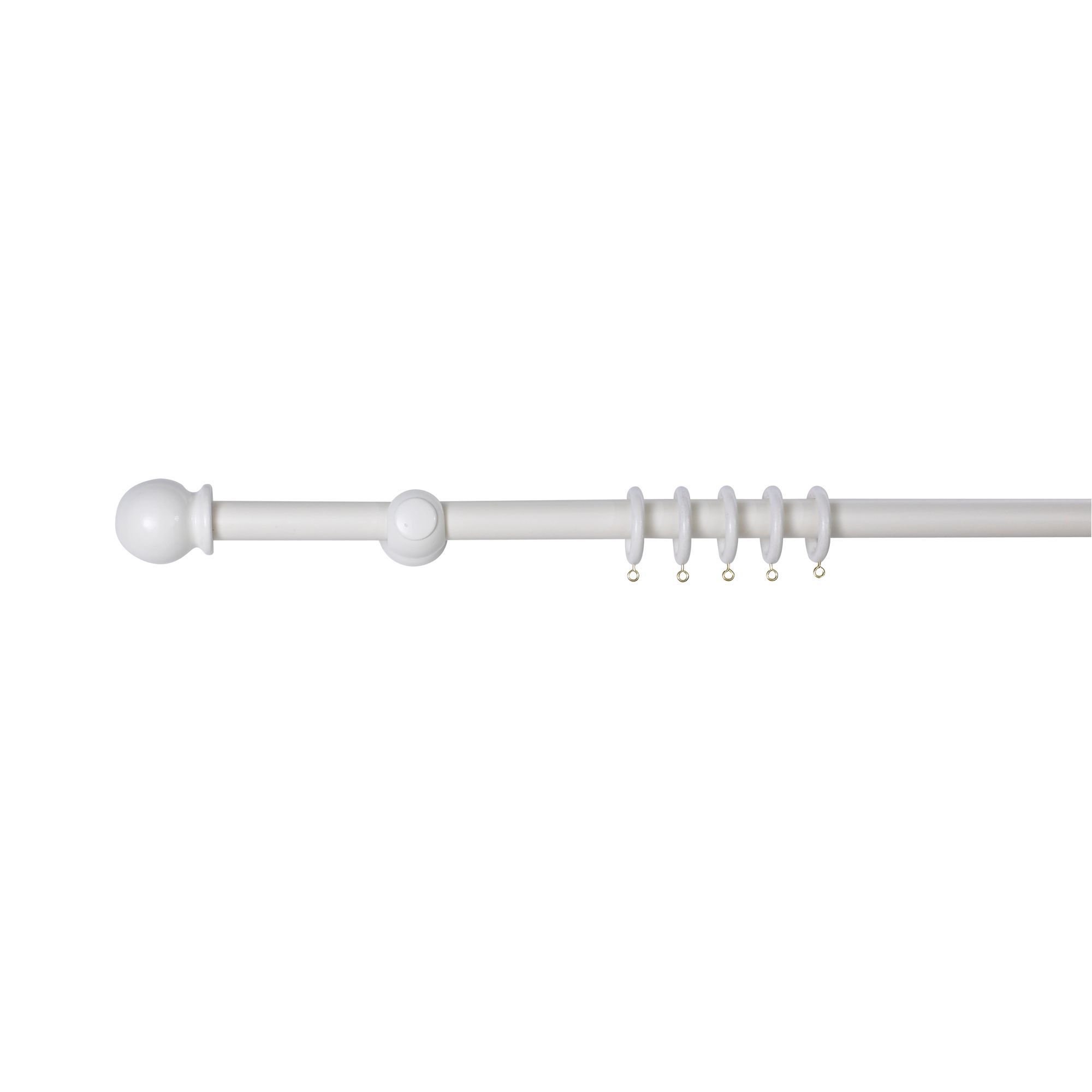 Colours White Fixed Curtain pole, (L)1.2m (Dia)120mm