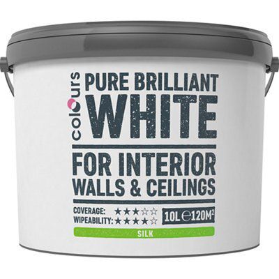 Colours White Silk Emulsion paint, 0.01L