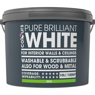 Colours White Silk Emulsion paint, 0.01L