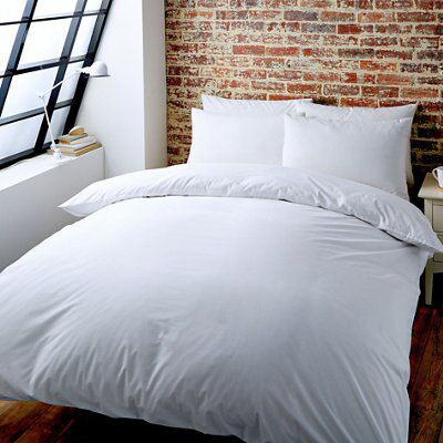 Colours Zen Plain White Single Bedding set | DIY at B&Q