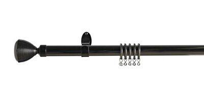 Colours Zeus Black Nickel effect Extendable Curtain pole, (L)2100mm ...