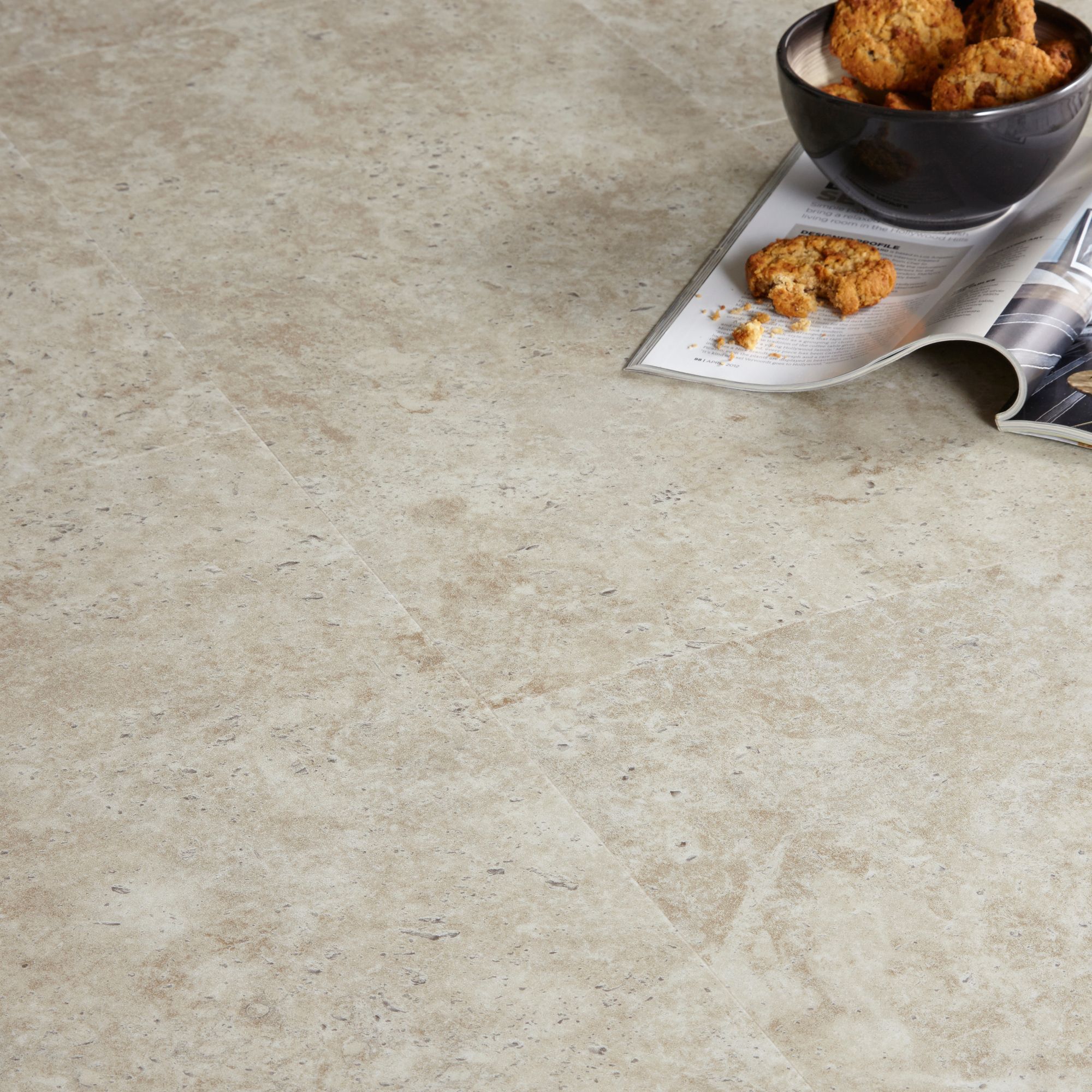 ColoursGrey Limestone effect PVC Luxury vinyl click Luxury vinyl click ...