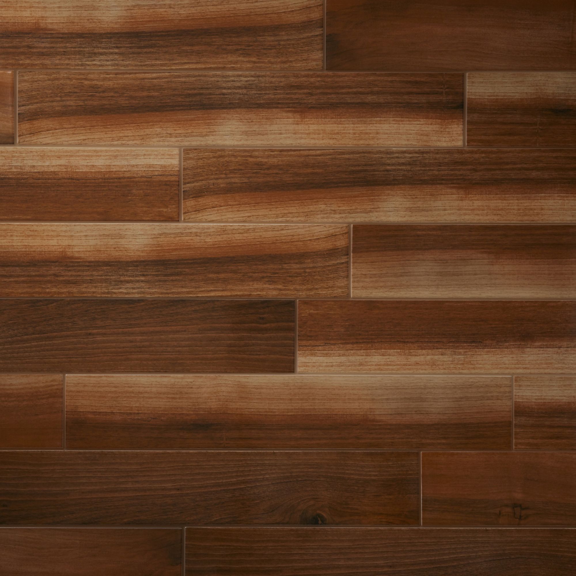 ColoursWalnut High gloss Natural Wood effect Porcelain Floor Tile Sample