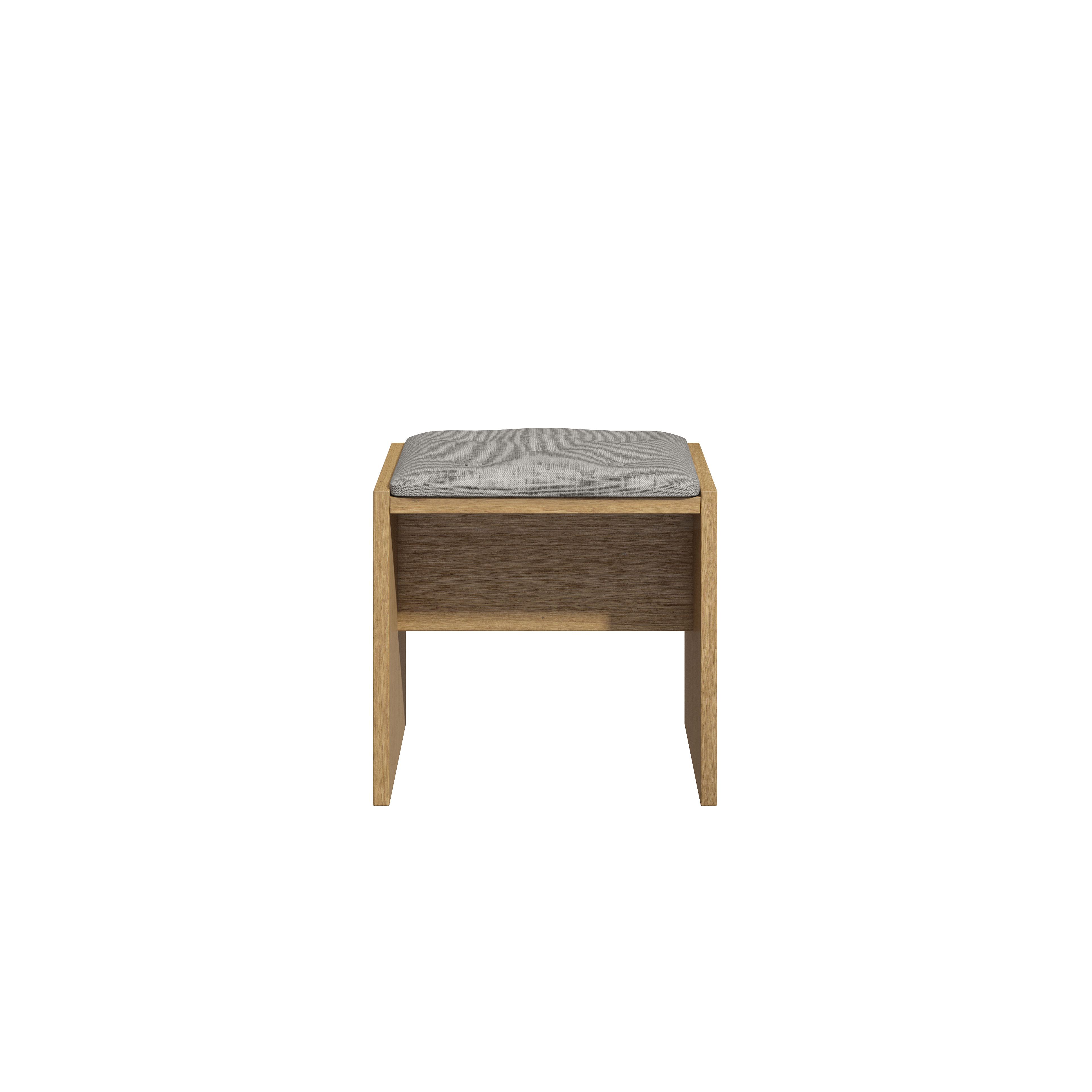 Consort Hektor Alabaster Oak effect Dressing table stool